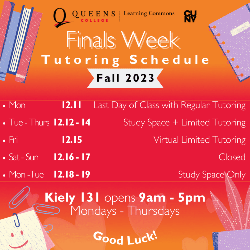 Queens College Learning Commons - Tutoring, Study Space