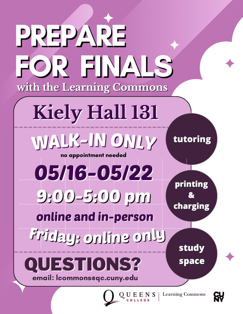 Queens College Learning Commons - Tutoring, Study Space