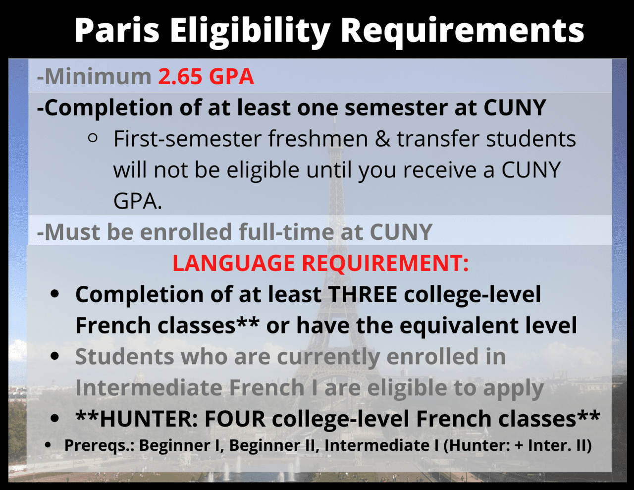 CUNY-Paris Exchange Program | Study Abroad