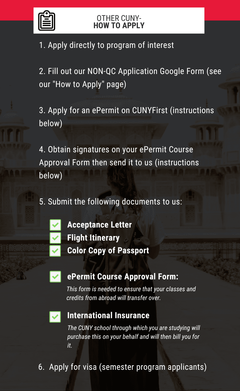 Studying Abroad Through a Non-QC Program - Study Abroad