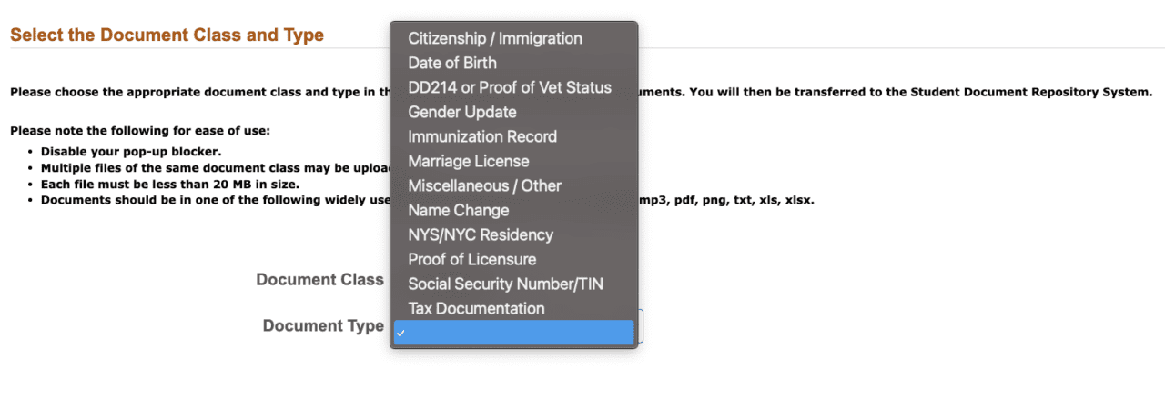 Document Upload | Admissions | Queens College, CUNY
