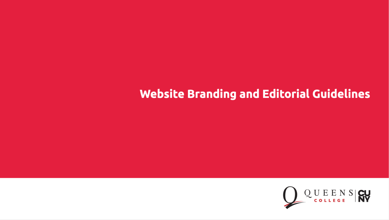 Queens College Branding - Communications & Marketing